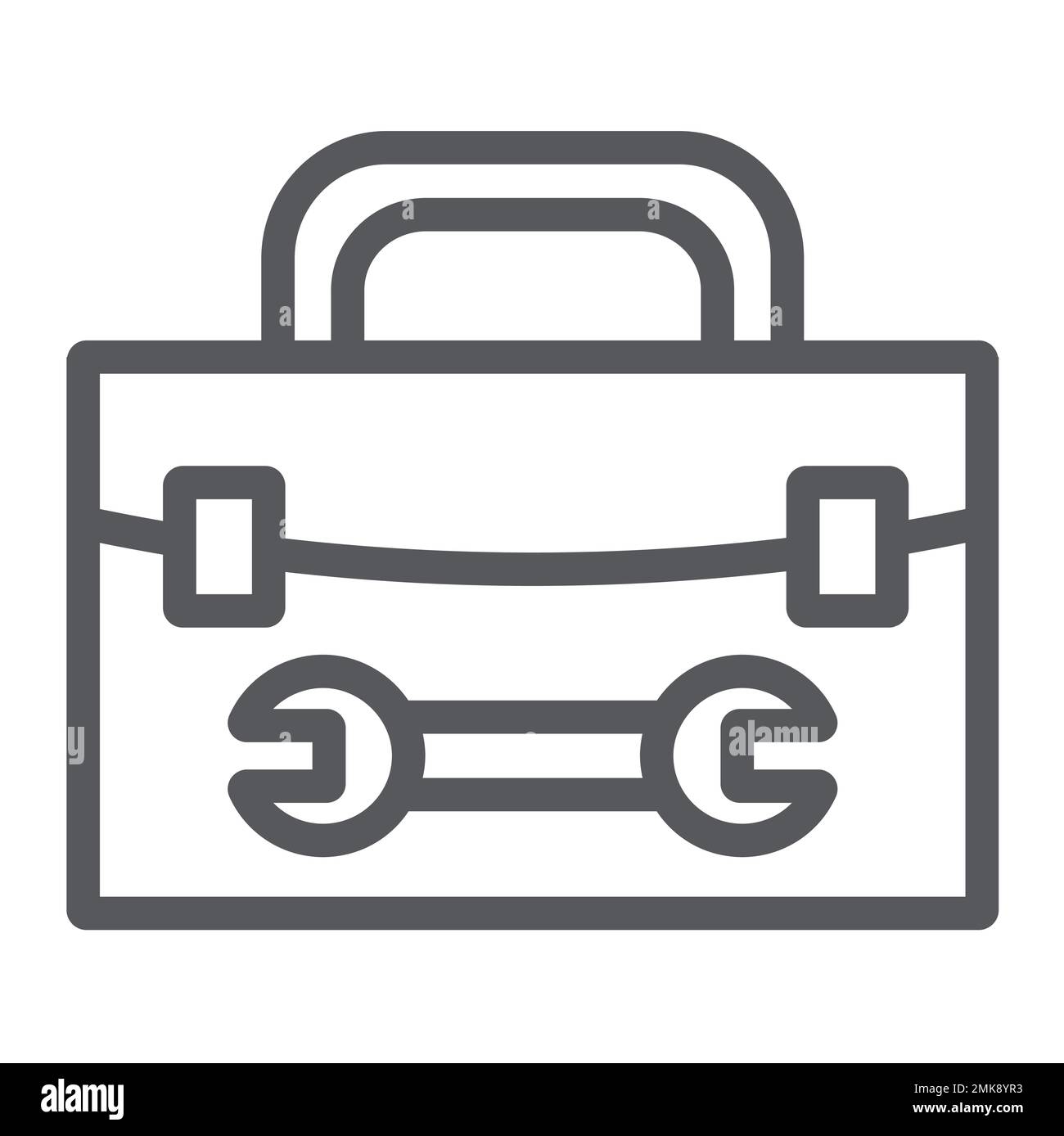 Tool box line icon, repair and maintenance, tool kit sign, vector ...