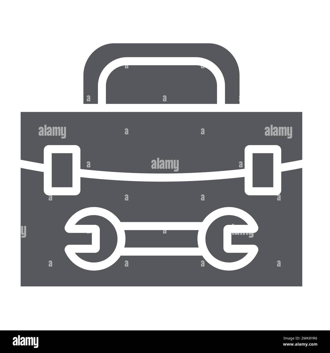 Tool box glyph icon, repair and maintenance, tool kit sign, vector ...
