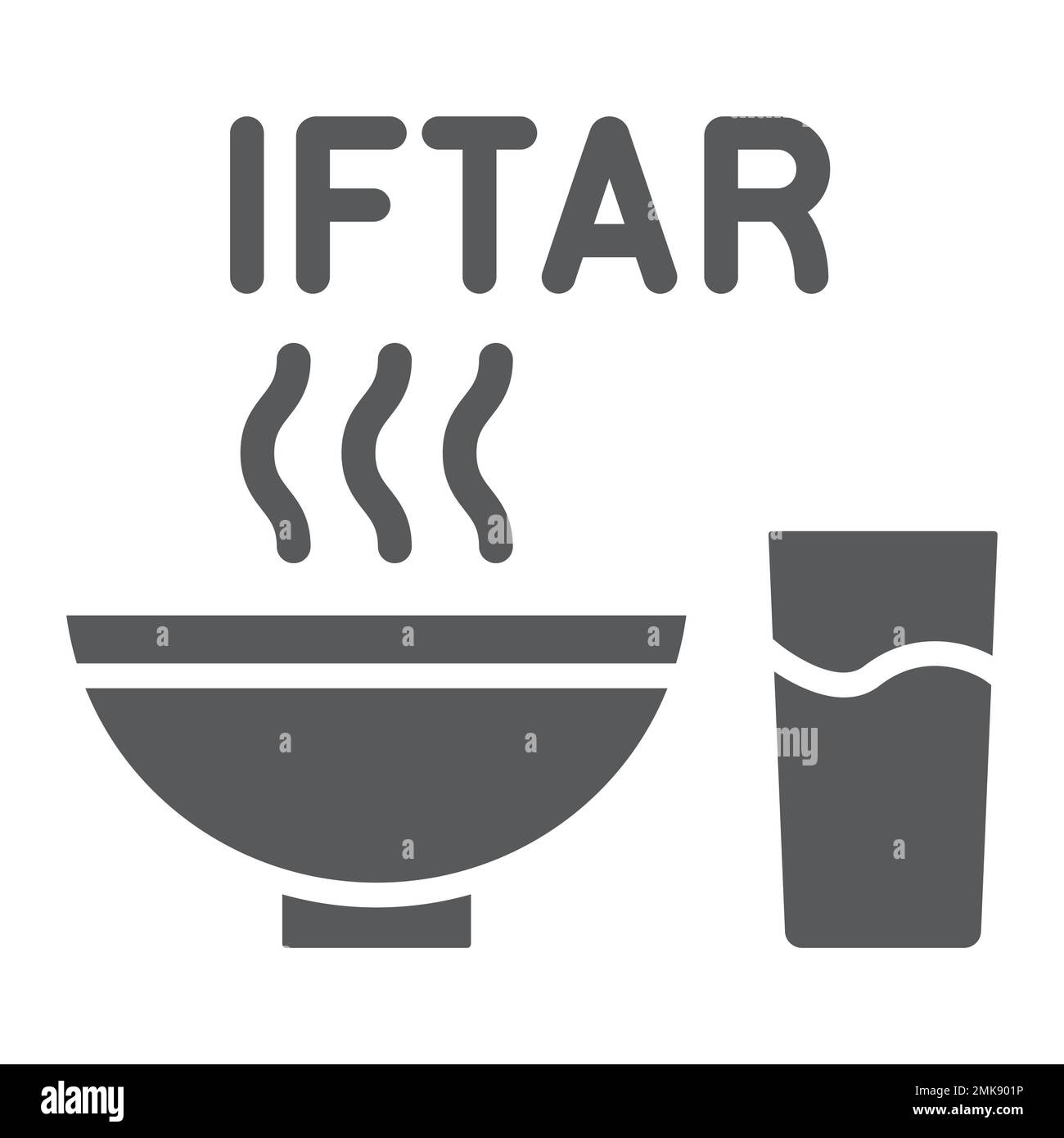 Ramadan iftar glyph icon, food and arabian, meal sign, vector graphics ...