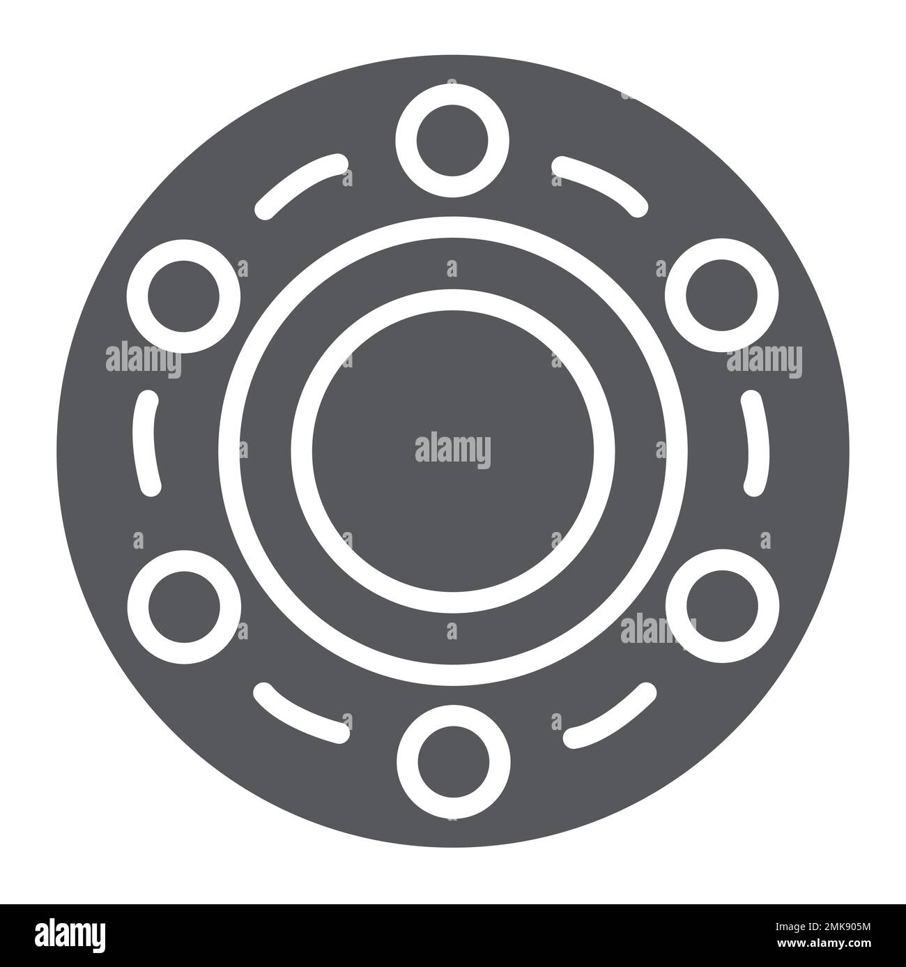 Bearing glyph icon, car and vehicle, wheel sign, vector graphics, a ...