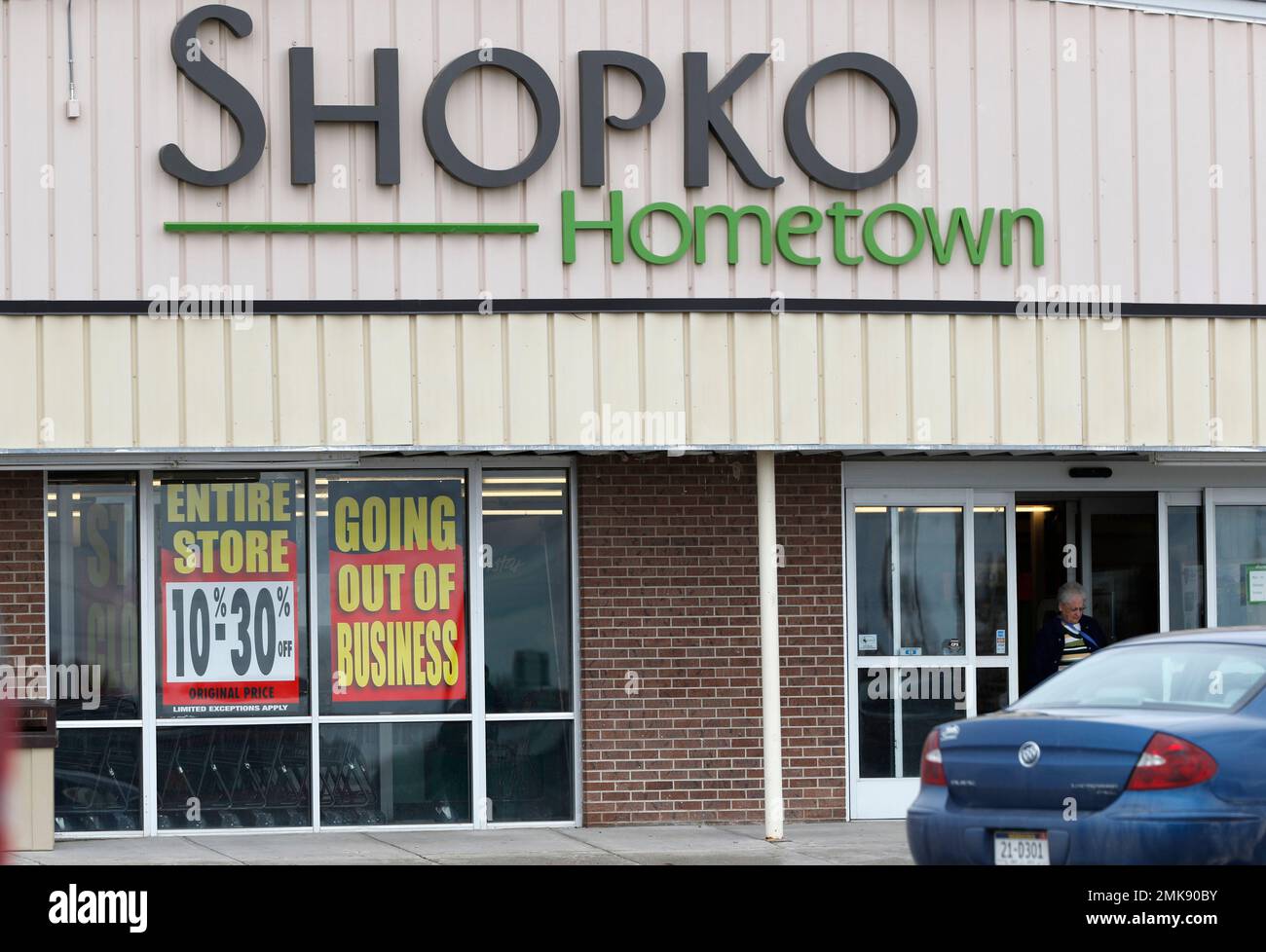 In this Sunday, March 24, 2019, photograph, shopper leaves a Shopko ...