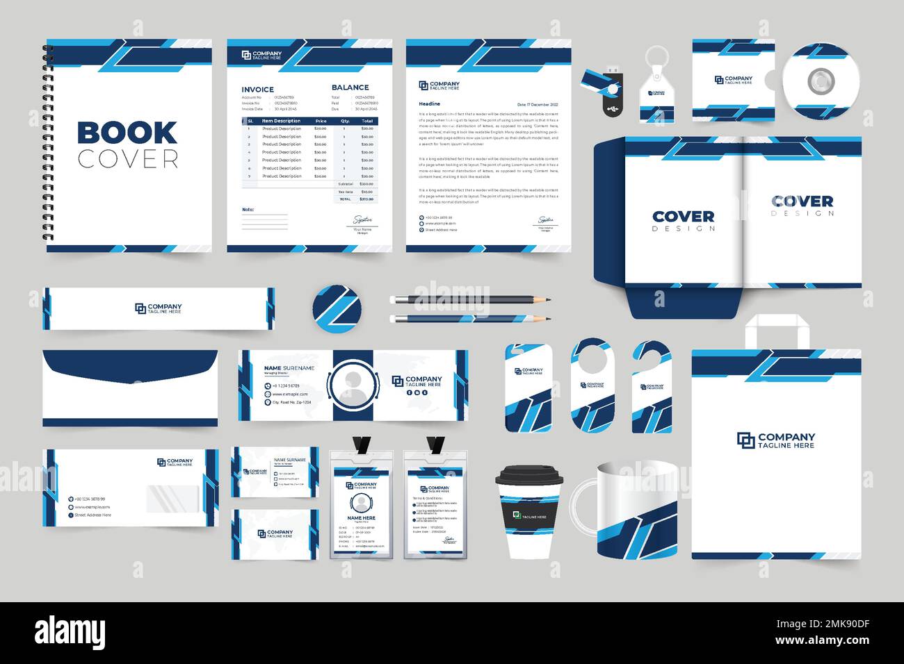 Digital brand identity template collection with an email signature, ID ...