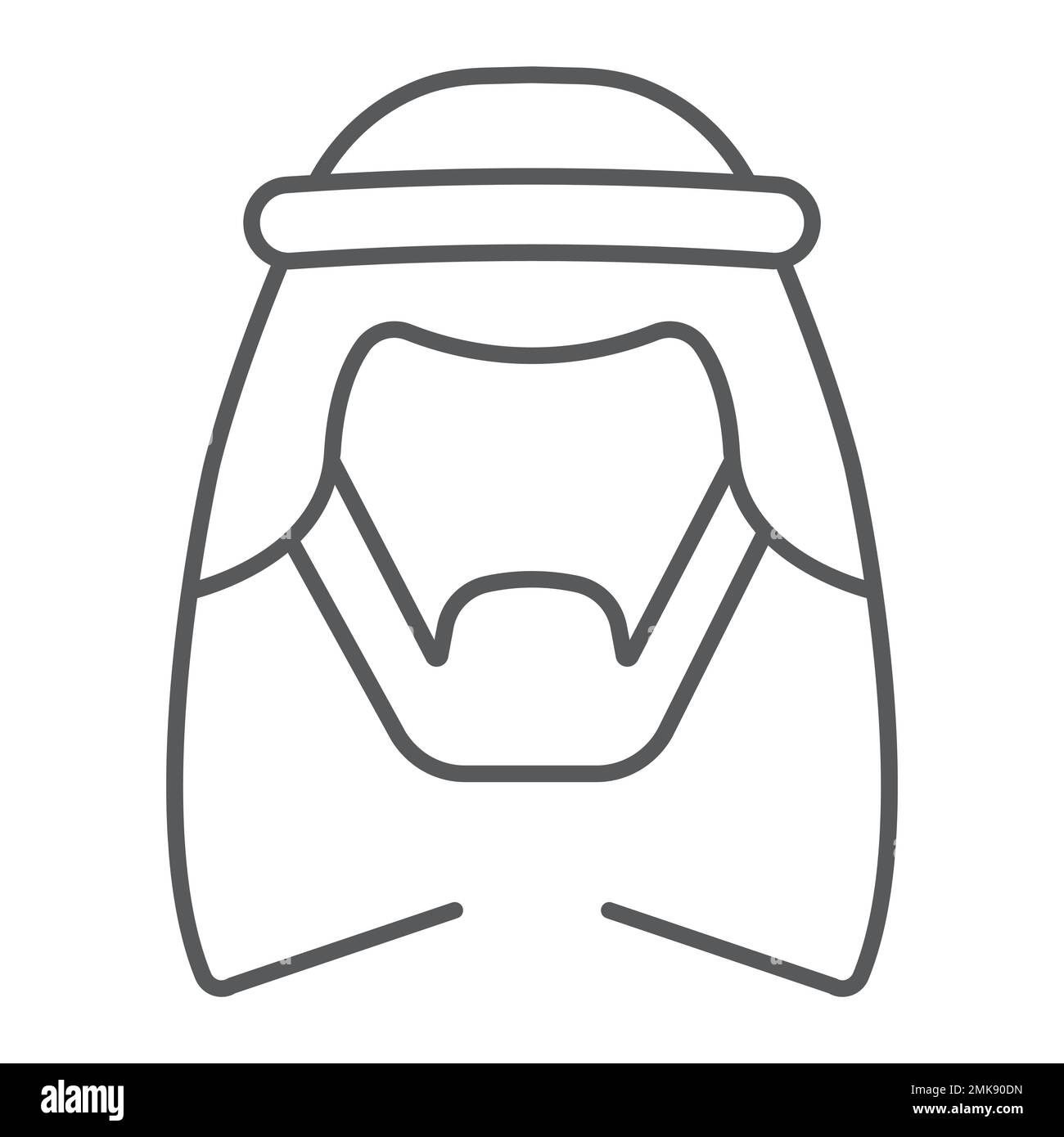 Arab thin line icon, male and muslim, arabian man sign, vector graphics ...