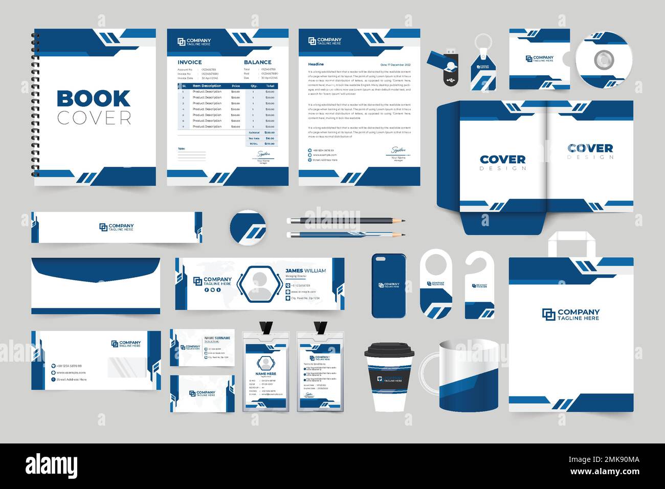 Fashion brand advertisement template with envelope and invoice ...