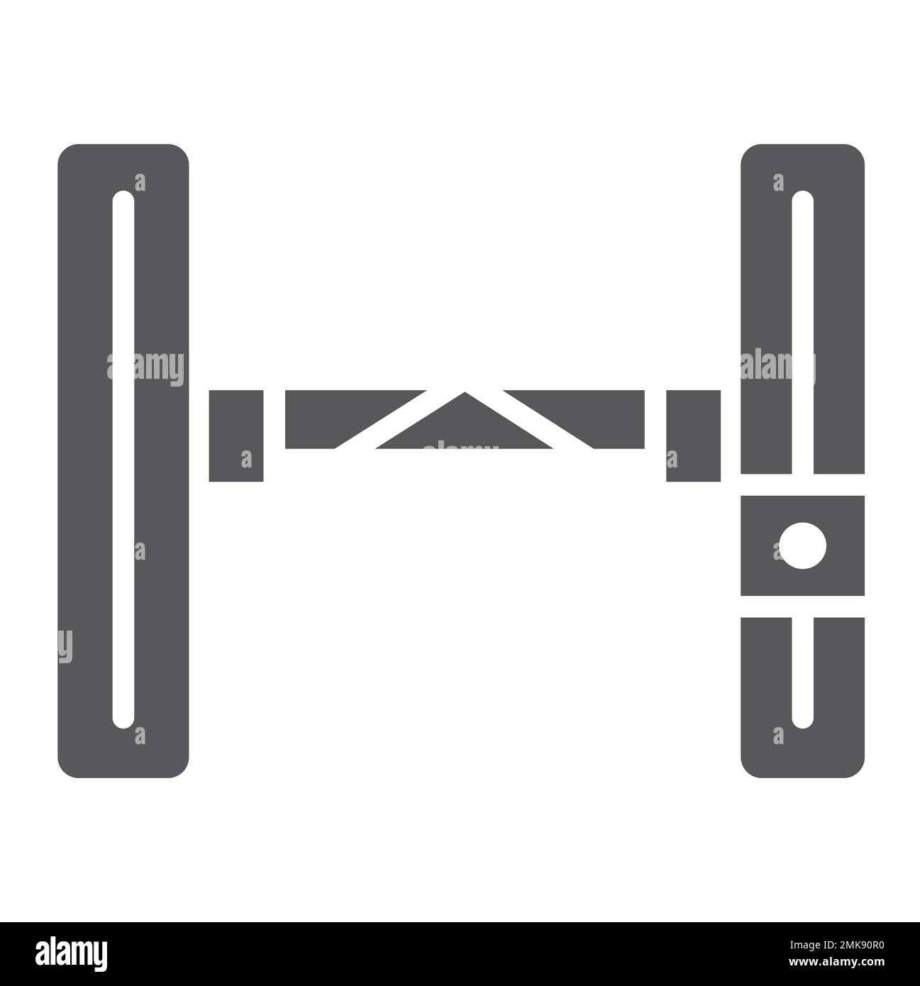 Hydraulic lift car glyph icon, auto and mechanic, car lifting sign ...