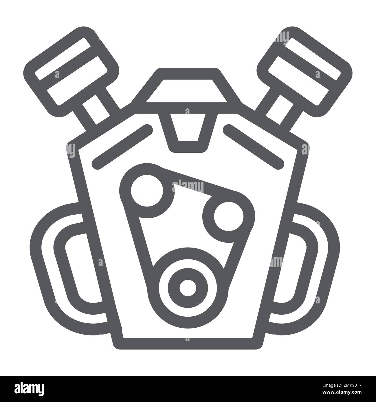 Engine line icon, auto and part, motor sign, vector graphics, a linear ...
