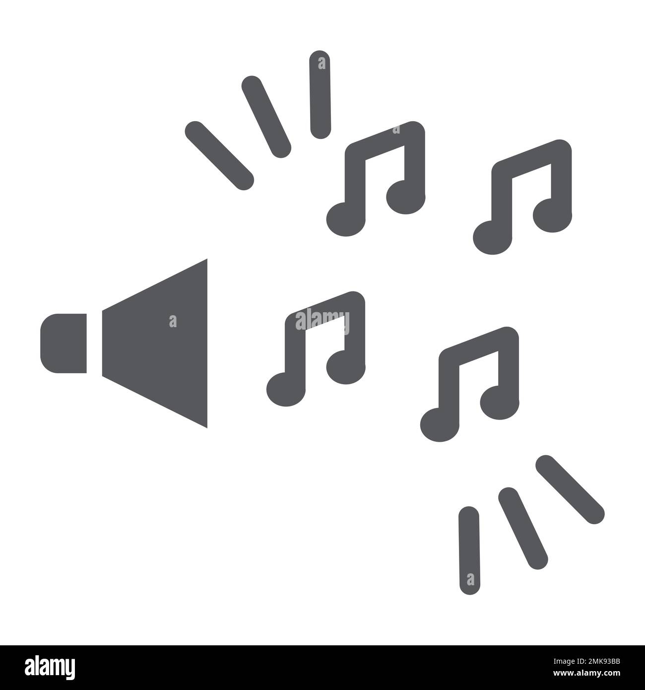 Music glyph icon, note and melody, sound sign, vector graphics, a solid ...