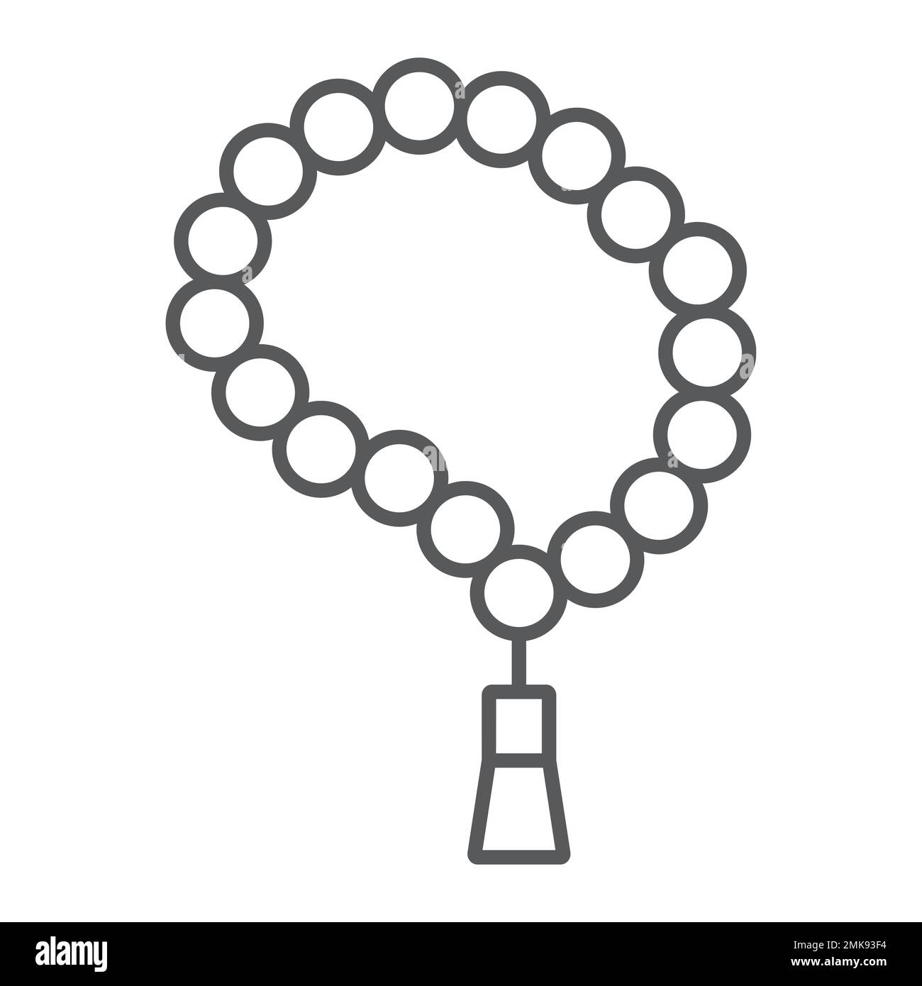 Muslim tasbih thin line icon, arabic and islam, islamic rosary sign ...