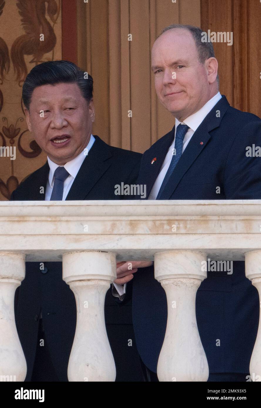 Chinese President Xi Jinping, left, and Prince Albert II of Monaco ...