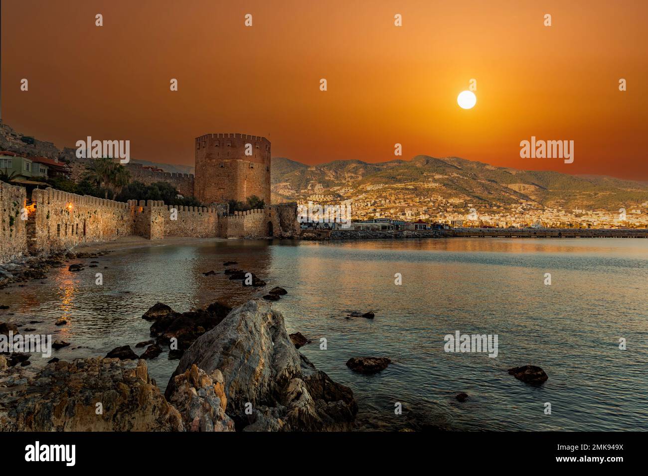 Red tower in alanya aerial hi-res stock photography and images - Alamy