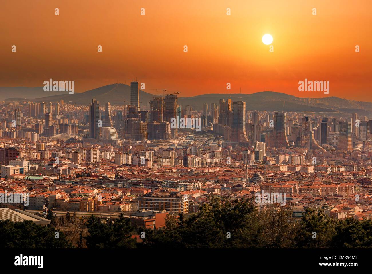 Panorama of asian part of Istanbul. Big city with skyscrapers.Turkey ...