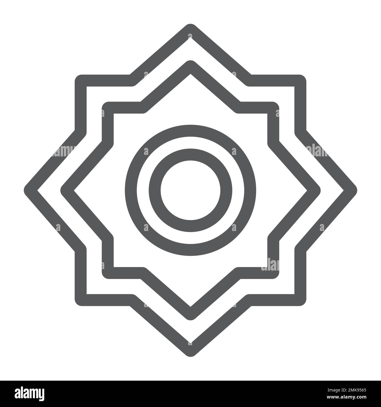 Rub el hizb line icon, arabian and symbol, arabic star sign, vector ...