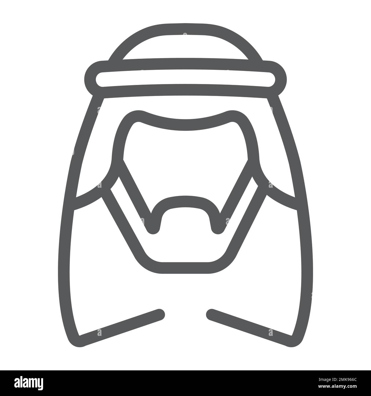 Arab line icon, male and muslim, arabian man sign, vector graphics, a ...