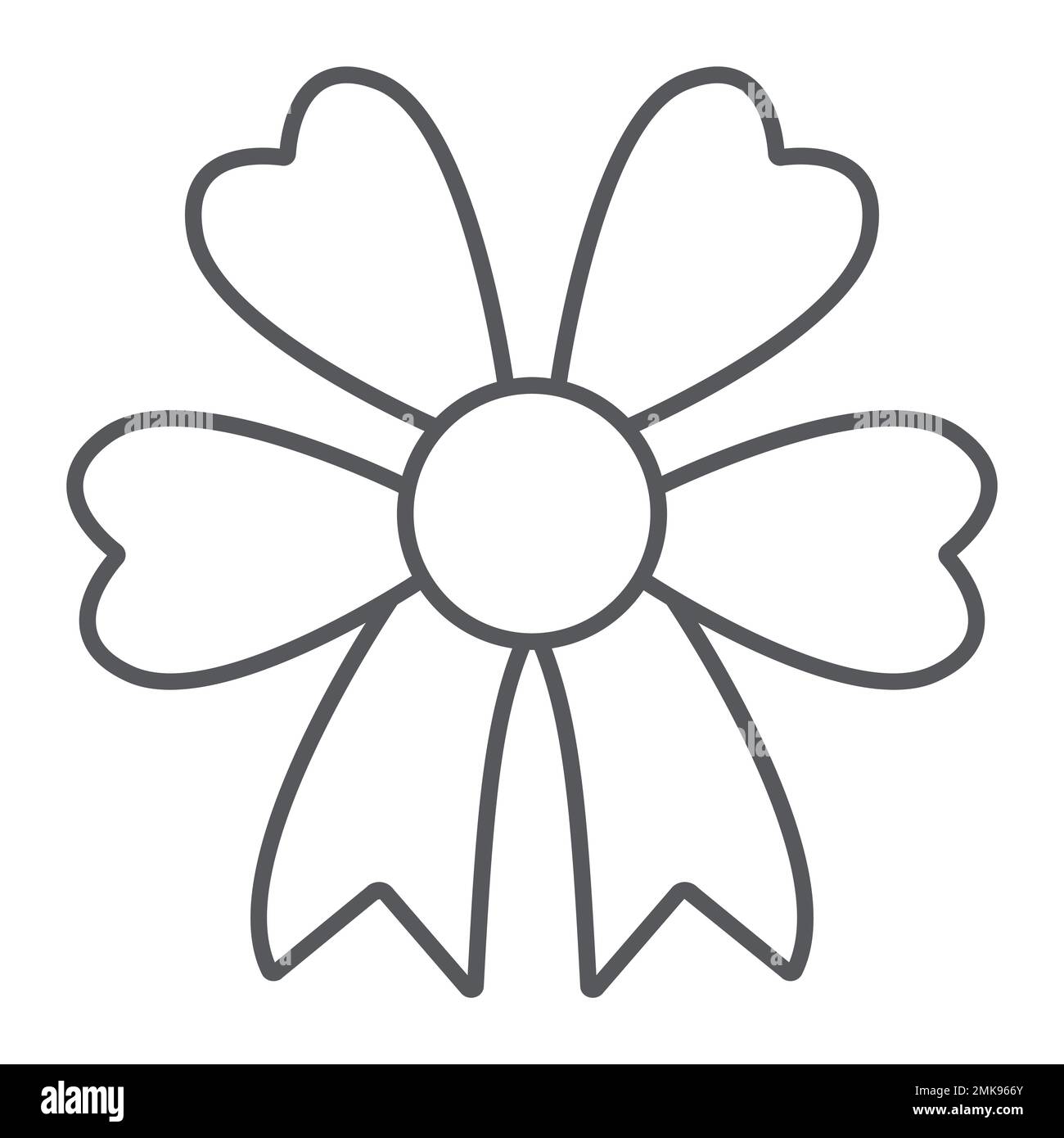 Bow thin line icon, party and decoration, gift knot sign, vector ...