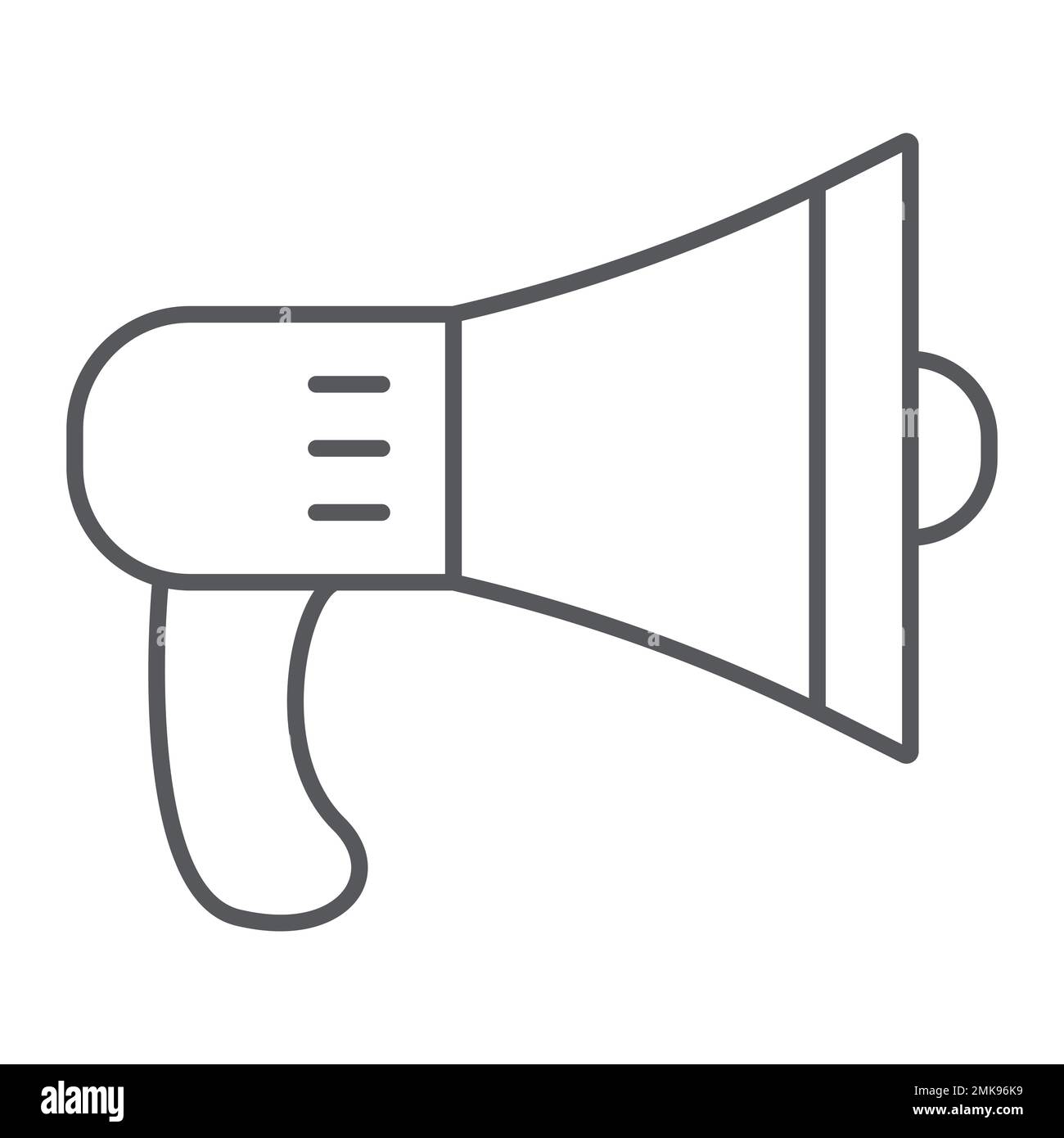 Speaker thin line icon, loud and announcement, megaphone sign, vector ...