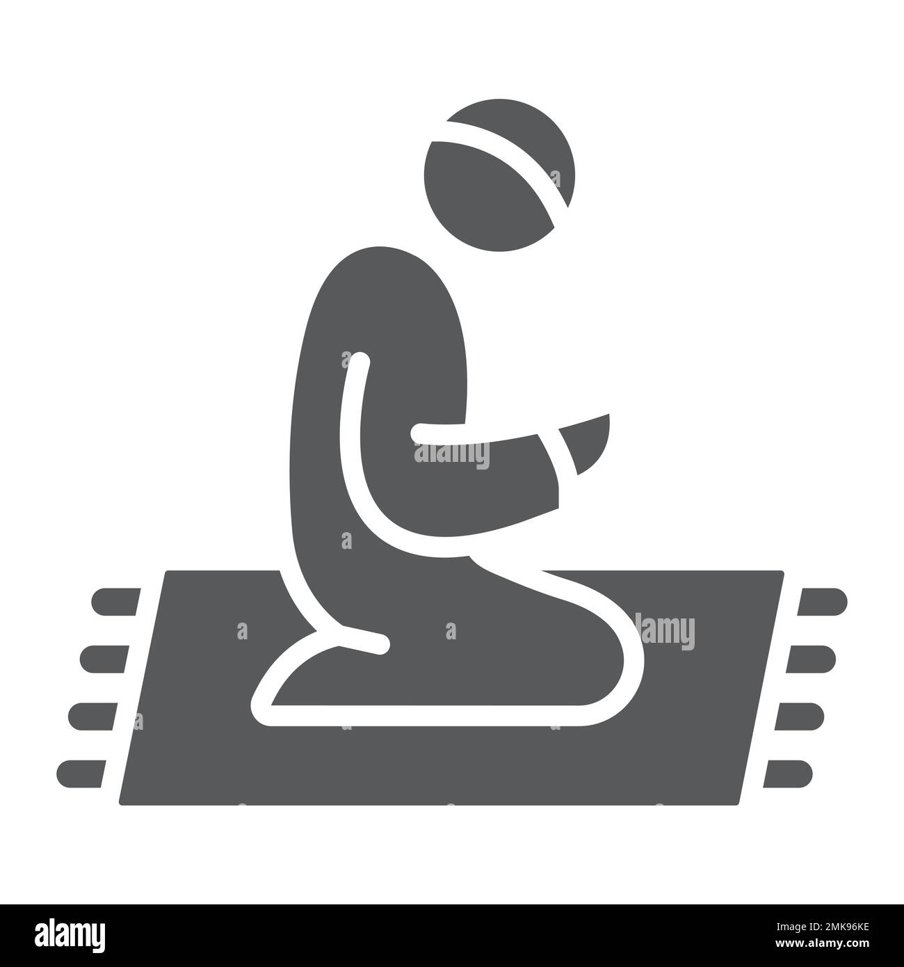 Islamic prayer glyph icon, religion and pray, muslim prayer sign ...