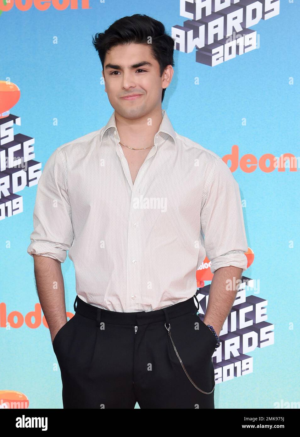 Diego Tinoco arrives at the Nickelodeon Kids' Choice Awards on Saturday ...