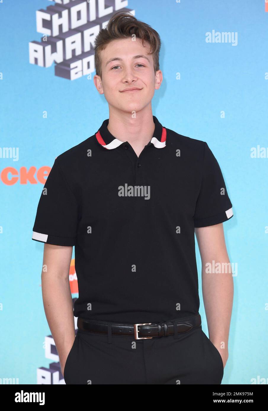 Luke Mullen arrives at the Nickelodeon Kids' Choice Awards on Saturday ...