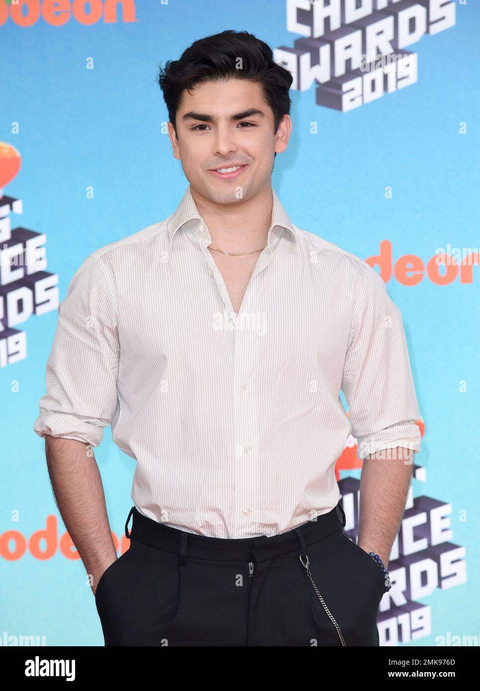 Diego Tinoco arrives at the Nickelodeon Kids' Choice Awards on Saturday ...