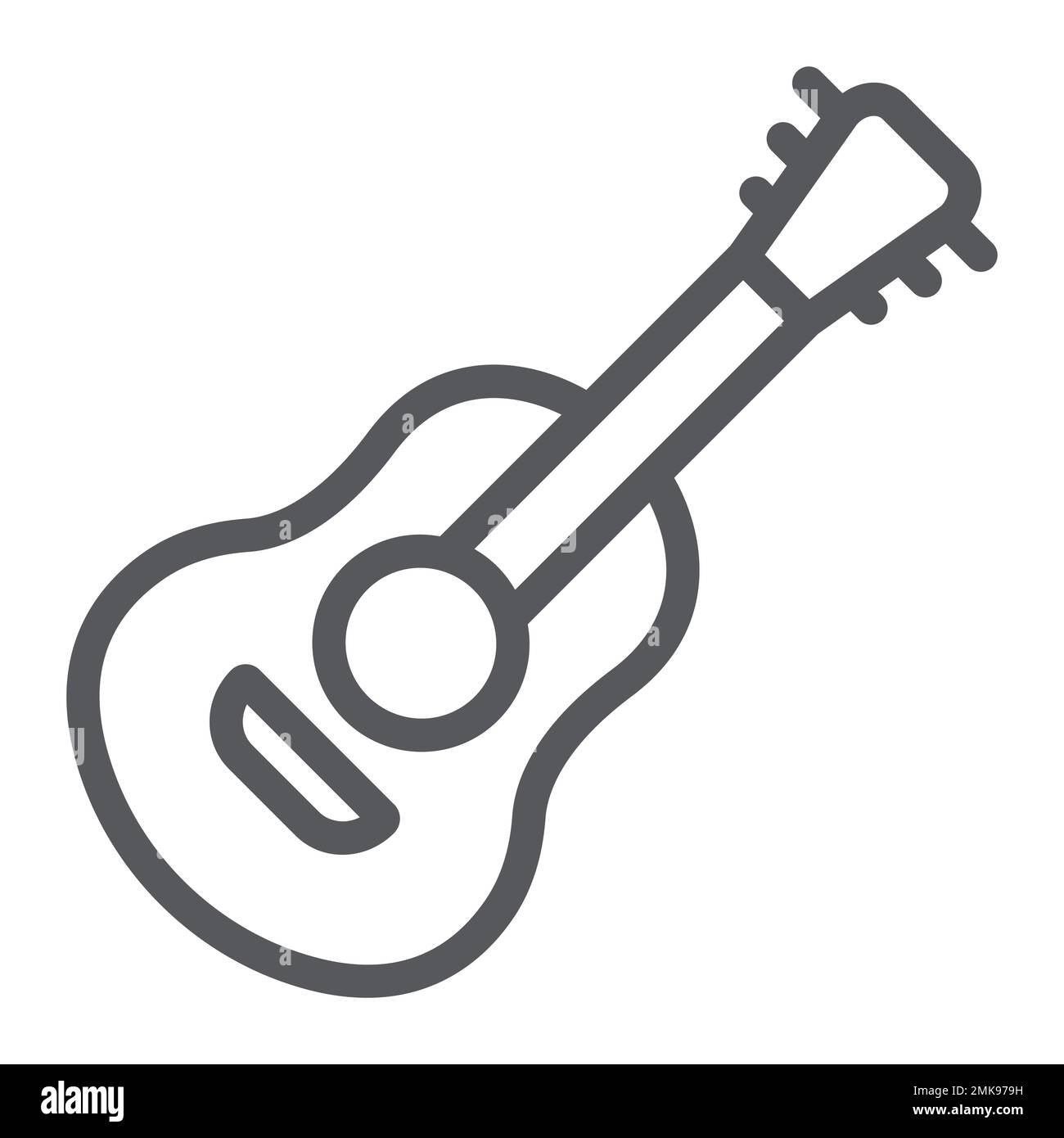 Guitar line icon, sound and music, musical instrument sign, vector ...