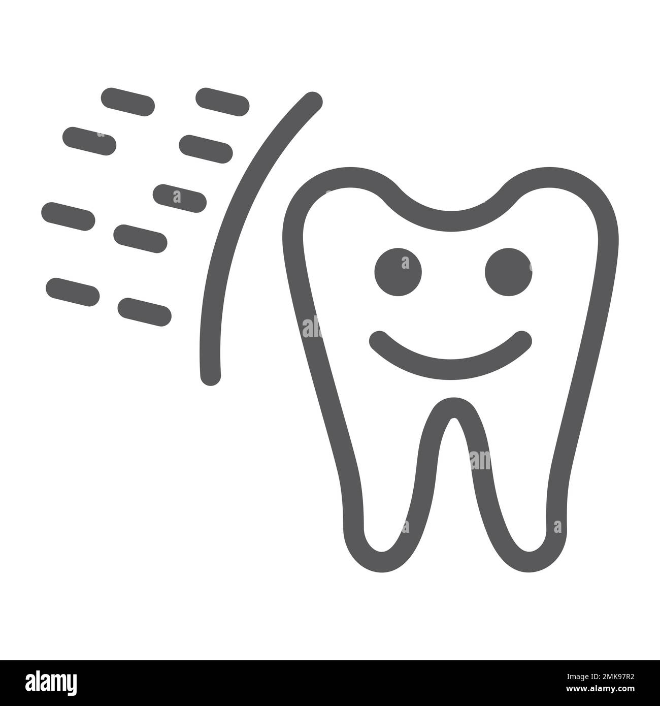 Protected tooth line icon, mouth and dental, healthy tooth sign, vector ...
