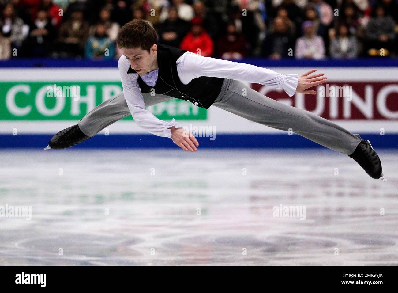Morisi Kvitelashvili of Georgia performs his men's free skating routine ...