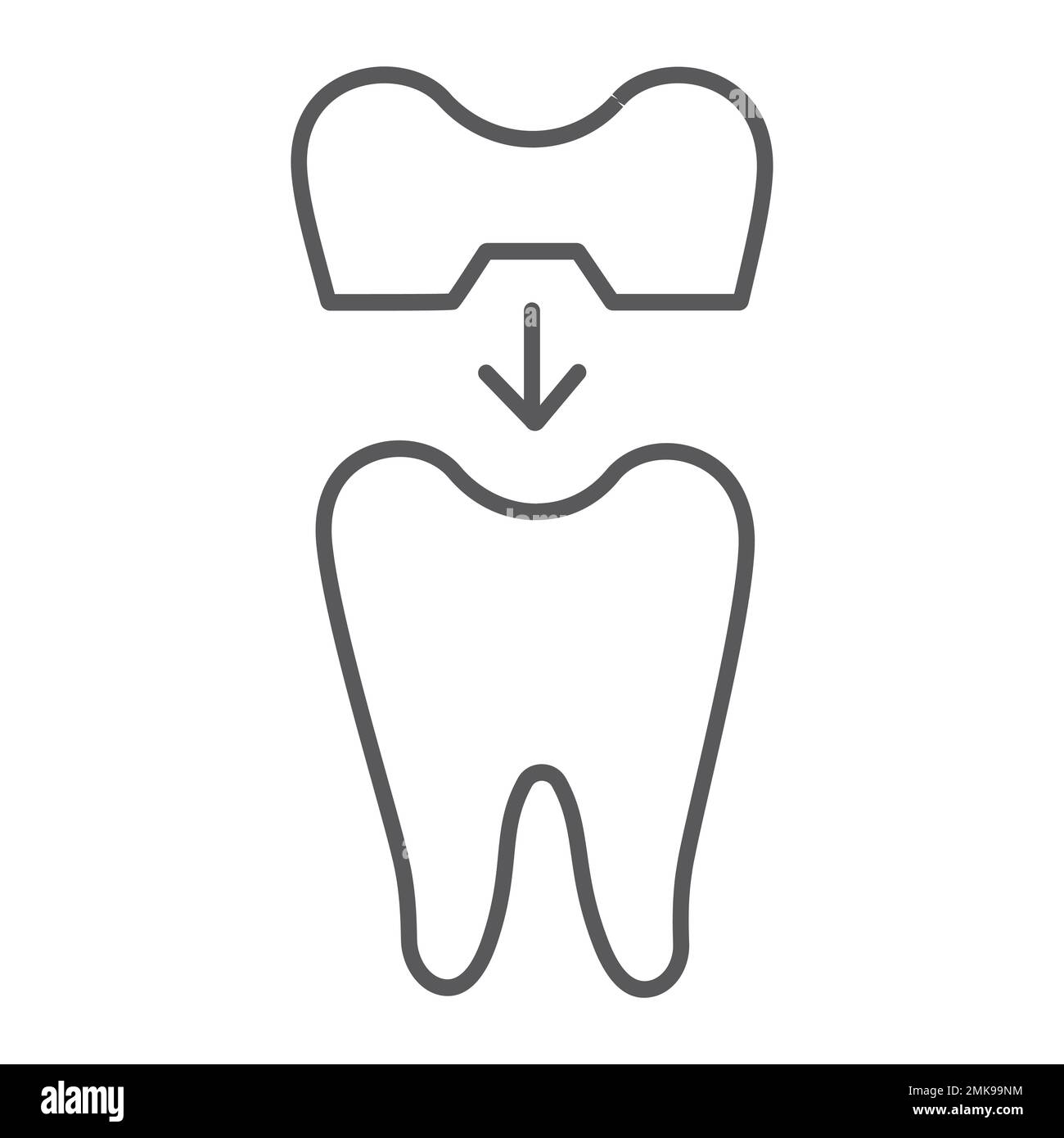 Dental crown thin line icon, teeth and dentistry, tooth sign, vector ...