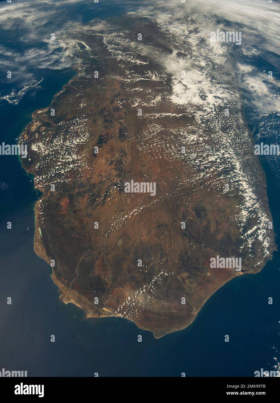 Aerial of Madagascar in the Indian Ocean, view from the south Stock ...