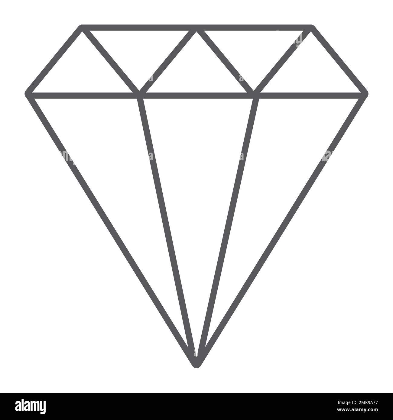 Diamond thin line icon, jewel and brilliant, gemstone sign, vector ...