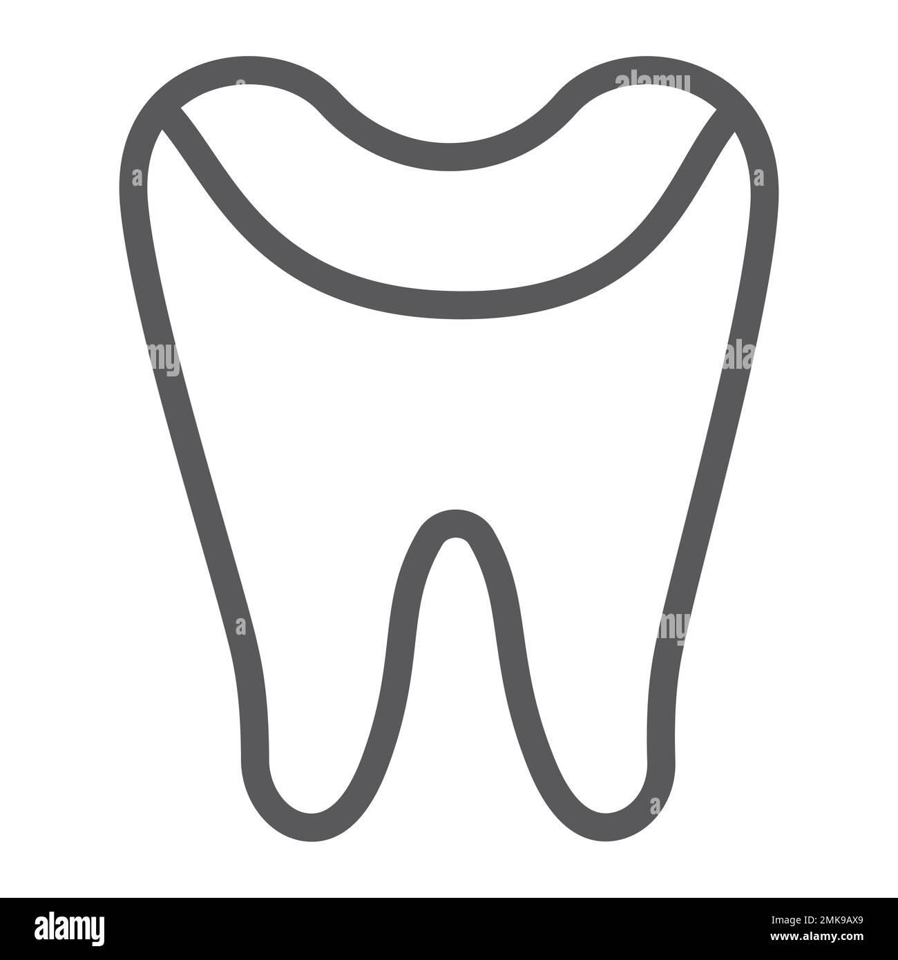 Tooth enamel line icon, dental and dentistry, tooth care sign, vector ...