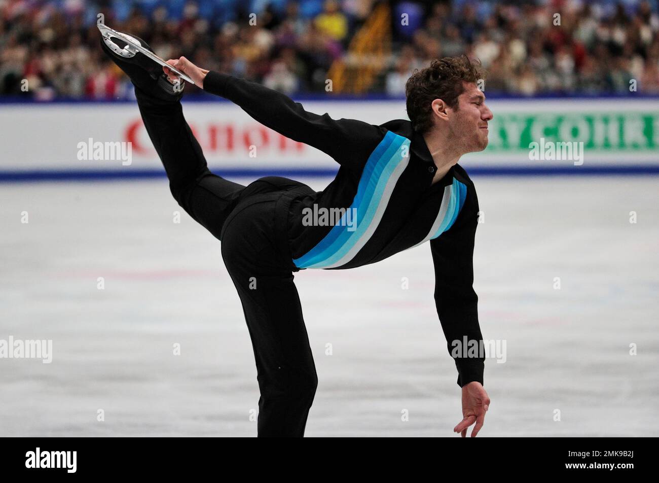 Jason Brown from the U.S. performs his men's free skating routine ...