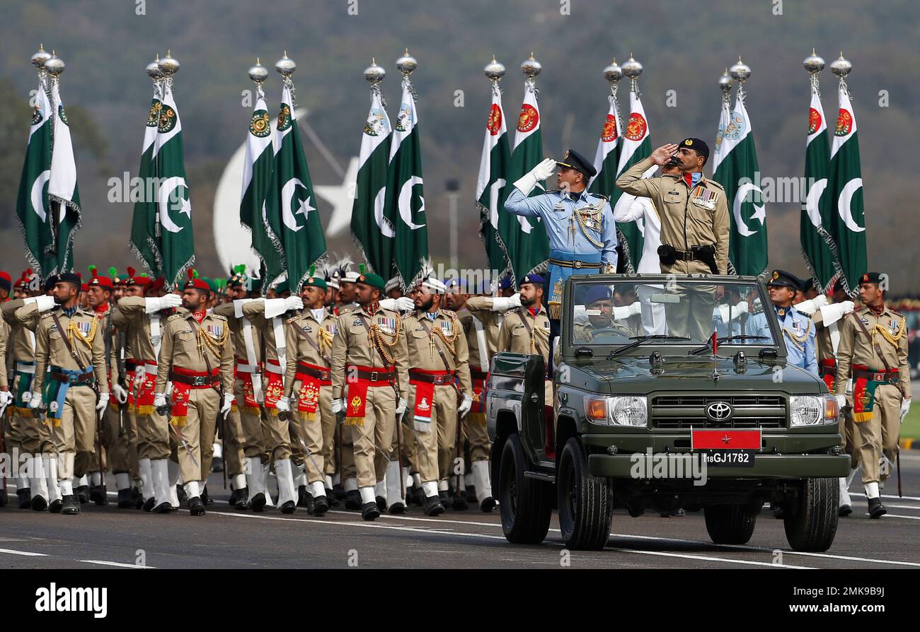Pakistani troops march during a military parade to mark Pakistan ...