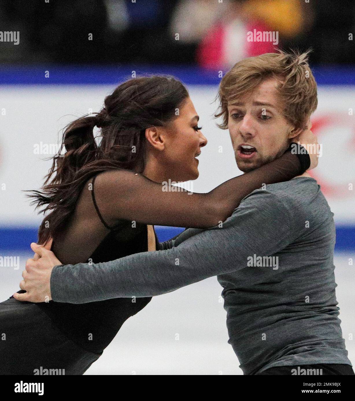 Kaitlin Howayek and Jean-Luc Baker of the U.S. perform their ice dance ...