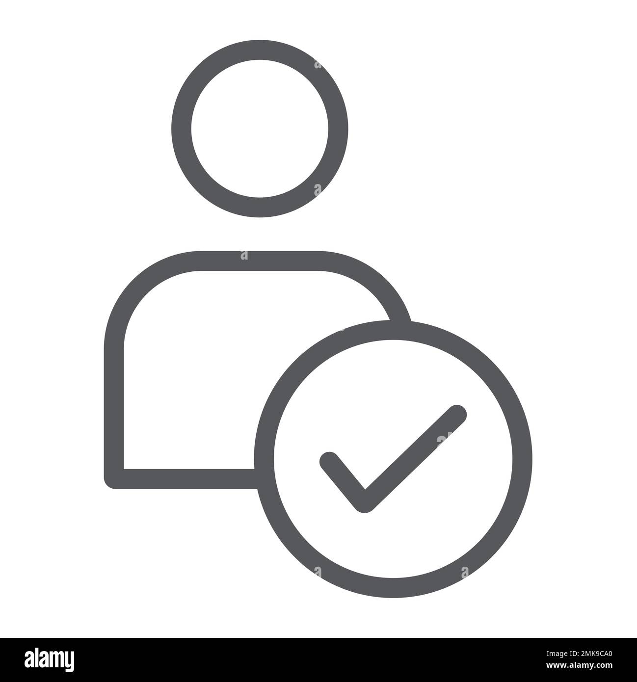 Approved candidate line icon, recruitment and job, employee checked ...