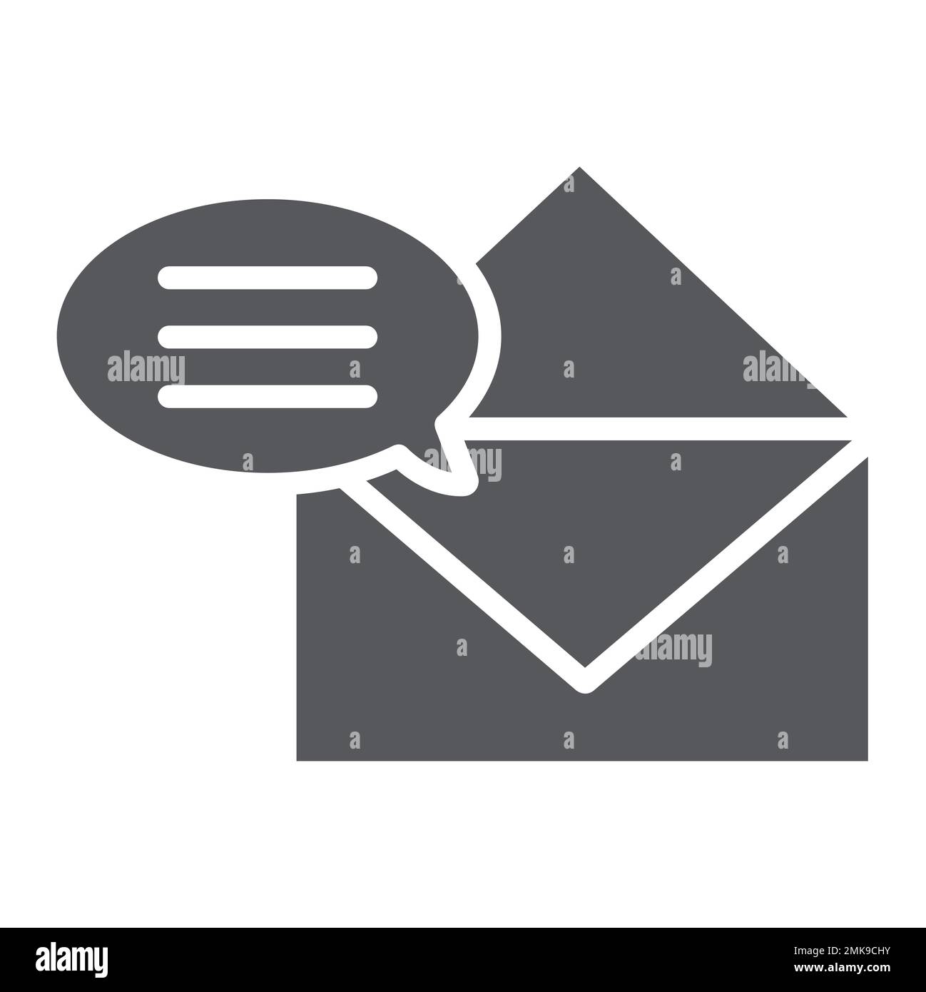 Correspondence glyph icon, email and mail, envelope sign, vector ...