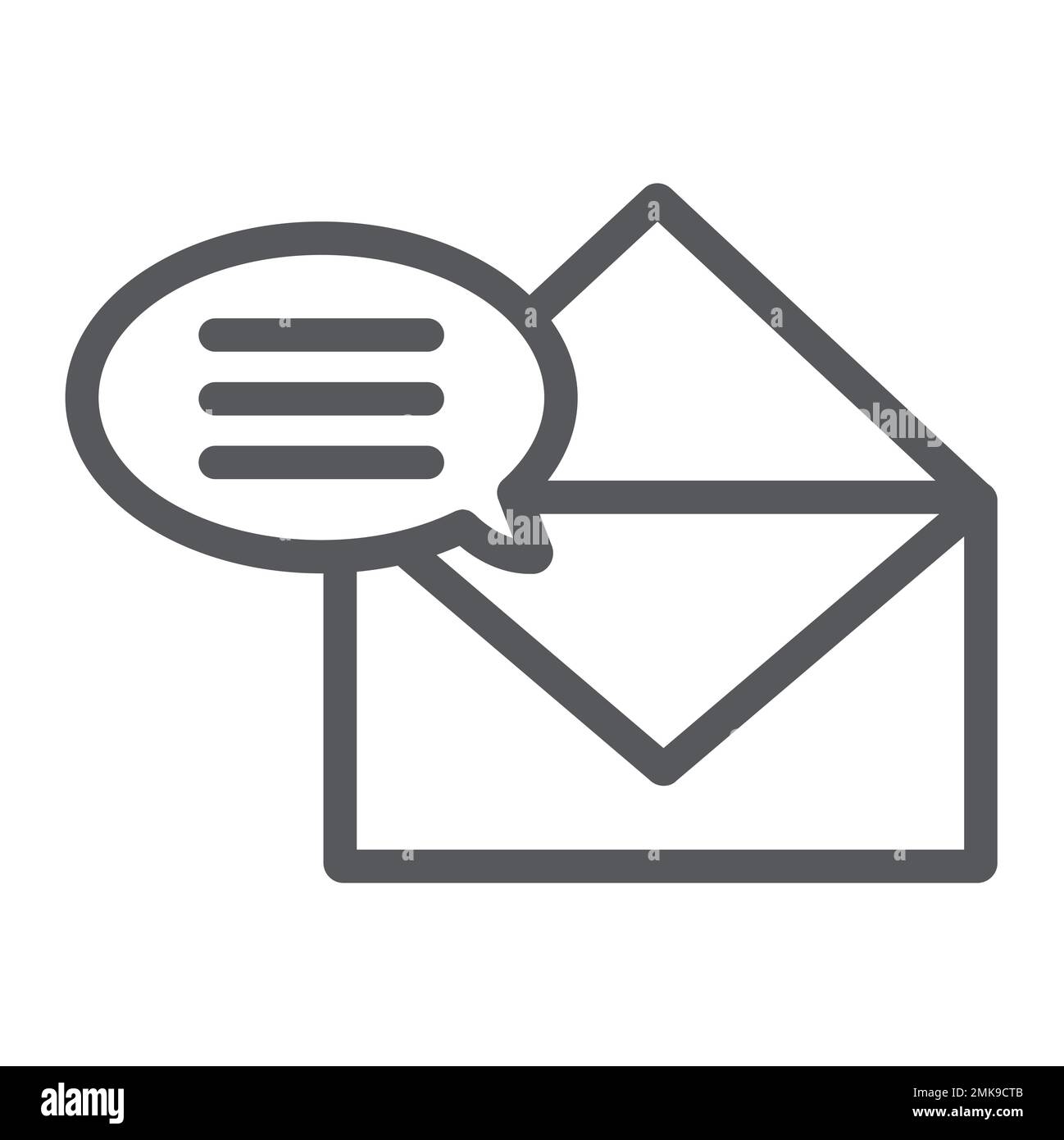 Correspondence line icon, email and mail, envelope sign, vector ...