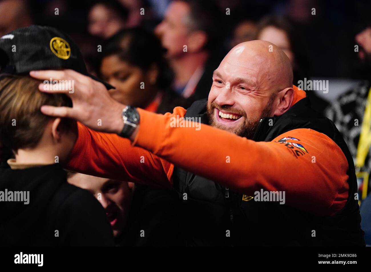 Boxer Tyson Fury can be seen watching and undercard fight at the OVO ...