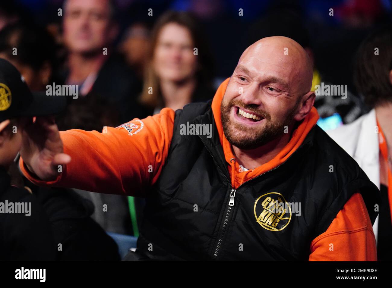 Boxer Tyson Fury can be seen watching and undercard fight at the OVO ...