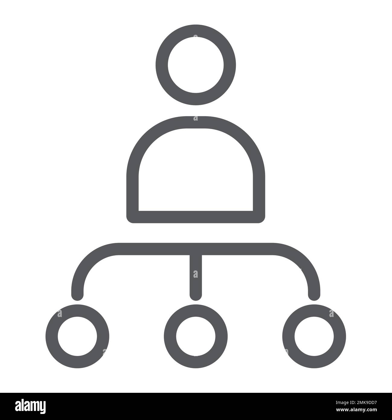 Person and chart line icon, worker and diagram, structure sign, vector ...