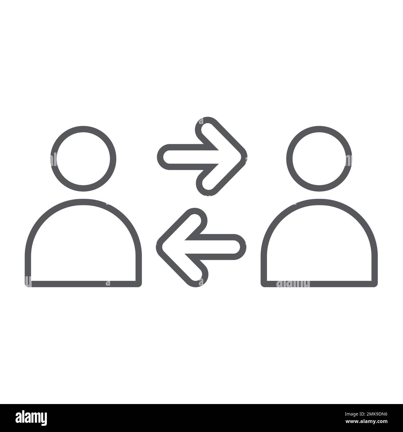 People exchange thin line icon, connection and person, people ...