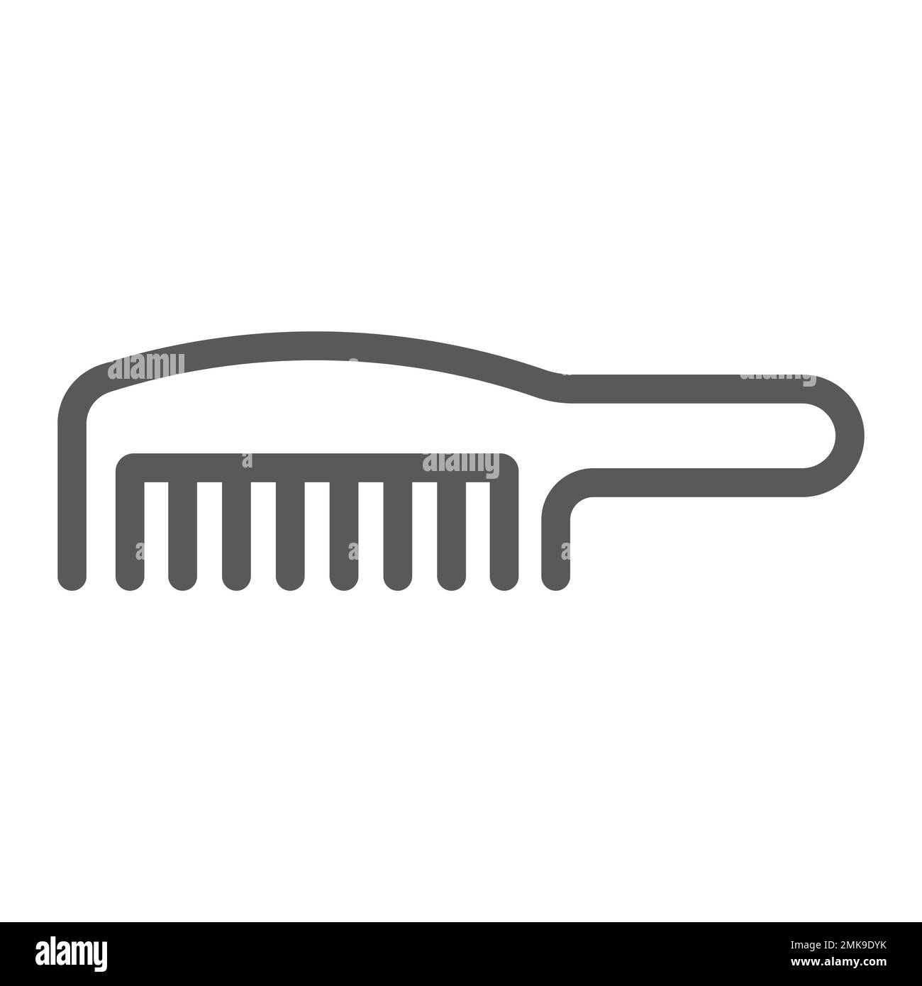 Comb line icon, barber and beauty, hairbrush sign, vector graphics, a ...