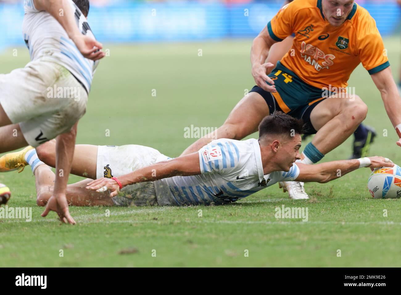 Sydney, Australia. 28th Jan, 2023. Marcos Moneta of Argentina slides to ...