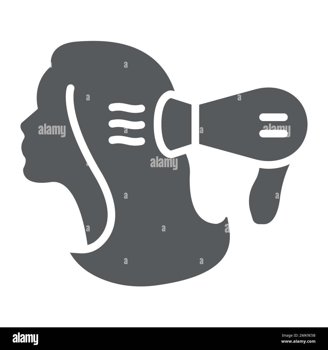 Blow dry glyph icon, hairdresser and blowdryer, hair dryer sign, vector ...