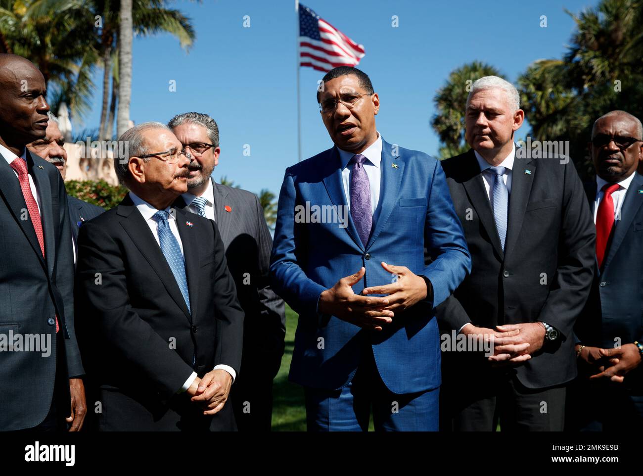 Caribbean leaders, from left, Haiti President Jovenel Moise, Dominican ...