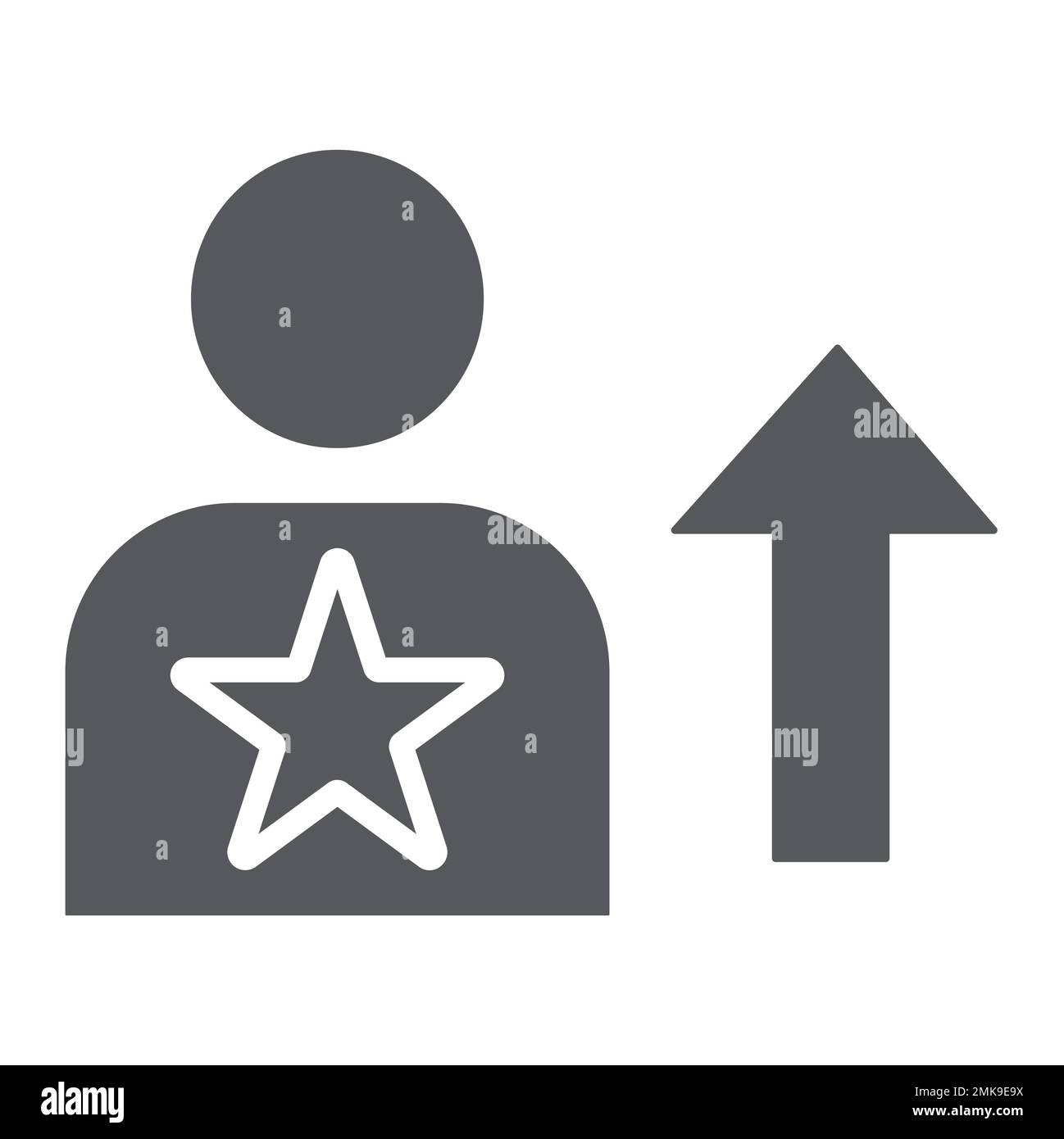 Skill glyph icon, employee and rating, person sign, vector graphics, a ...