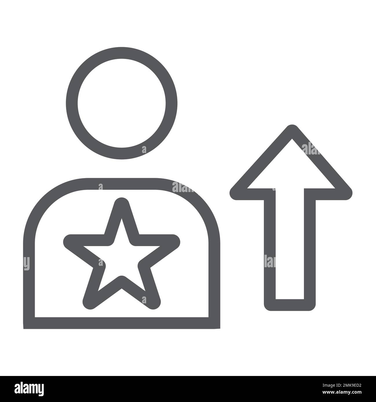 Skill line icon, employee and rating, person sign, vector graphics, a ...