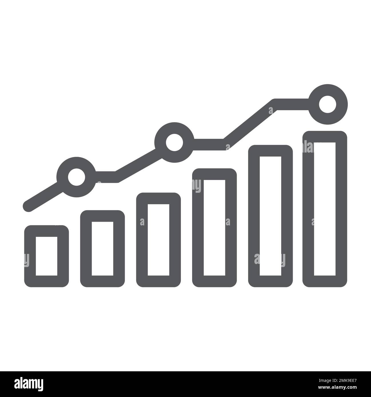 Diagram line icon, report and graph, growth chart sign, vector graphics ...