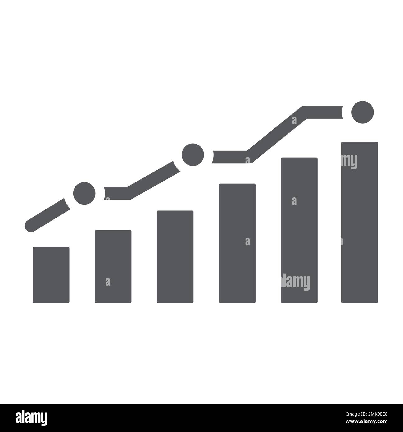 Diagram glyph icon, report and graph, growth chart sign, vector ...