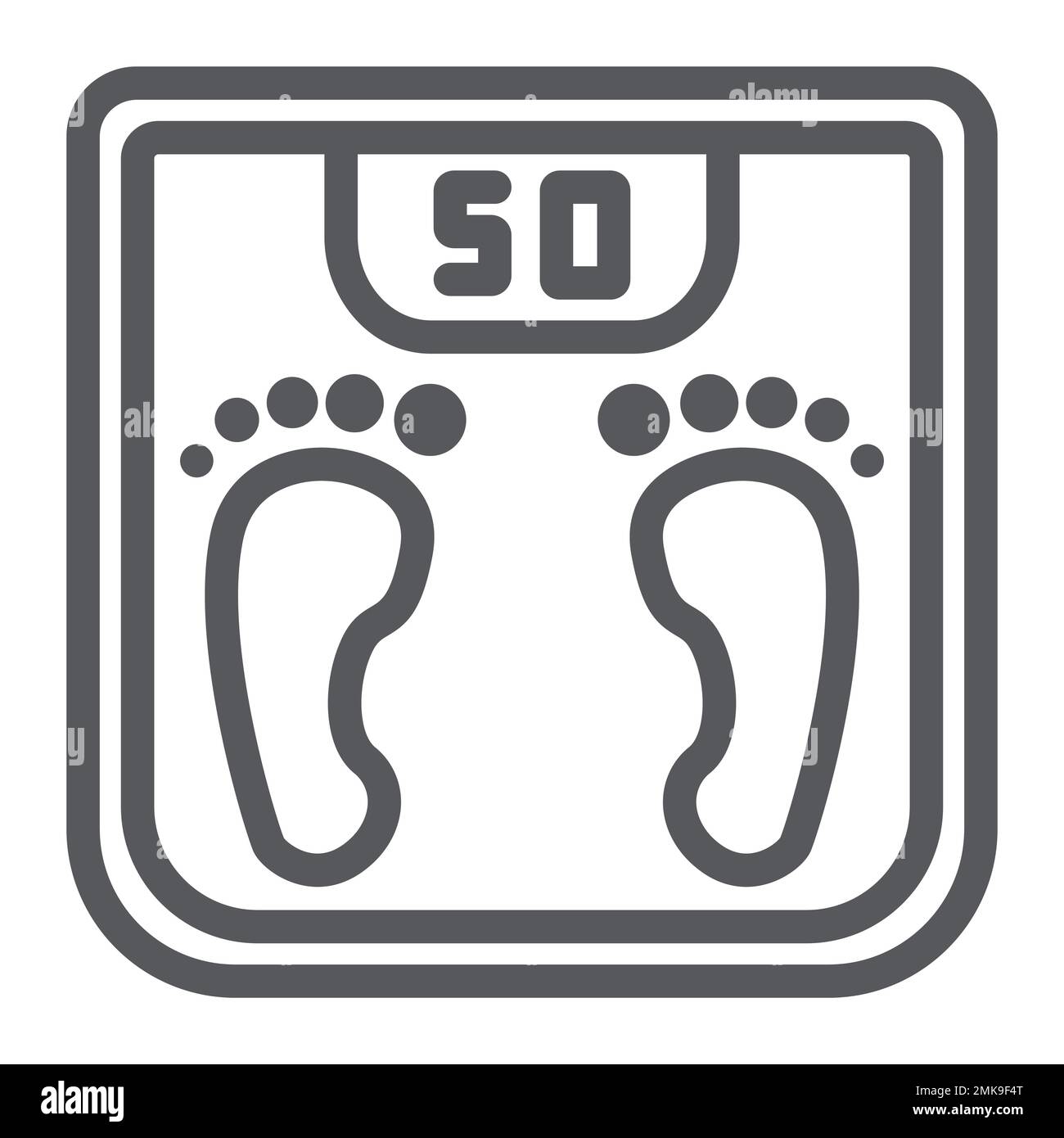 Body weight line icon, measurement and kilogram, scale sign, vector ...