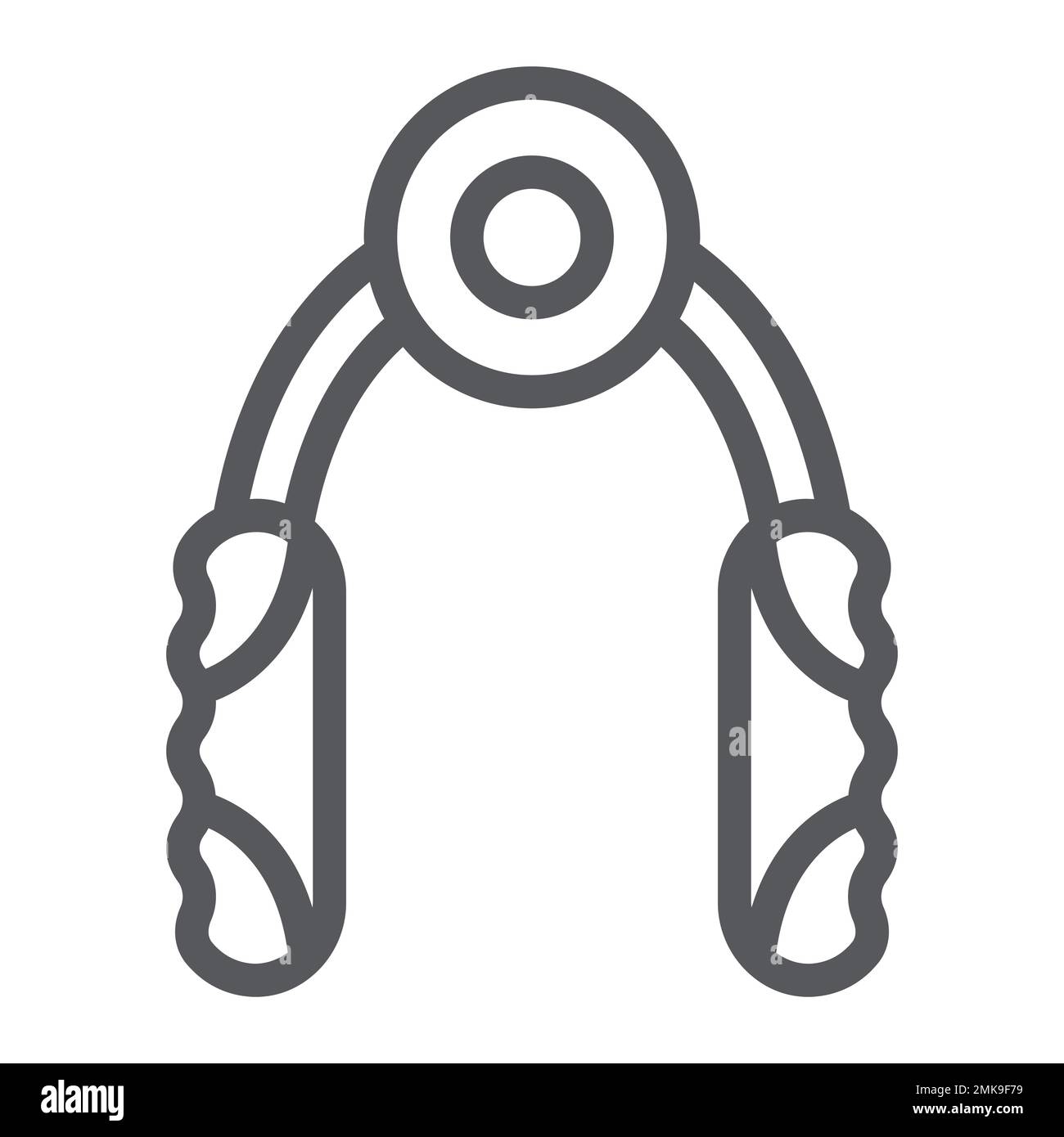 Hand gripper line icon, equipment and training, expander sign, vector ...